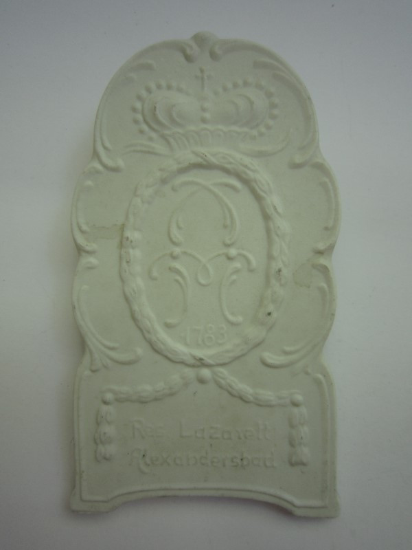 Porcelain plaque (Res. Lazarett Alexandersbad)